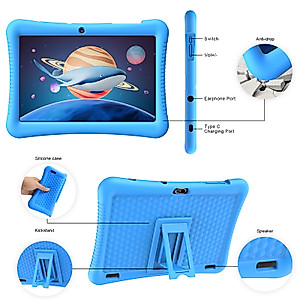 MOOKIA Kids Tablet 10 inch Android 13 Tablet for Kids 3-12 Quad Core 3+32GB Dual Camera GMS Certified WiFi Tablet Parental Control with Drop-Proof Case