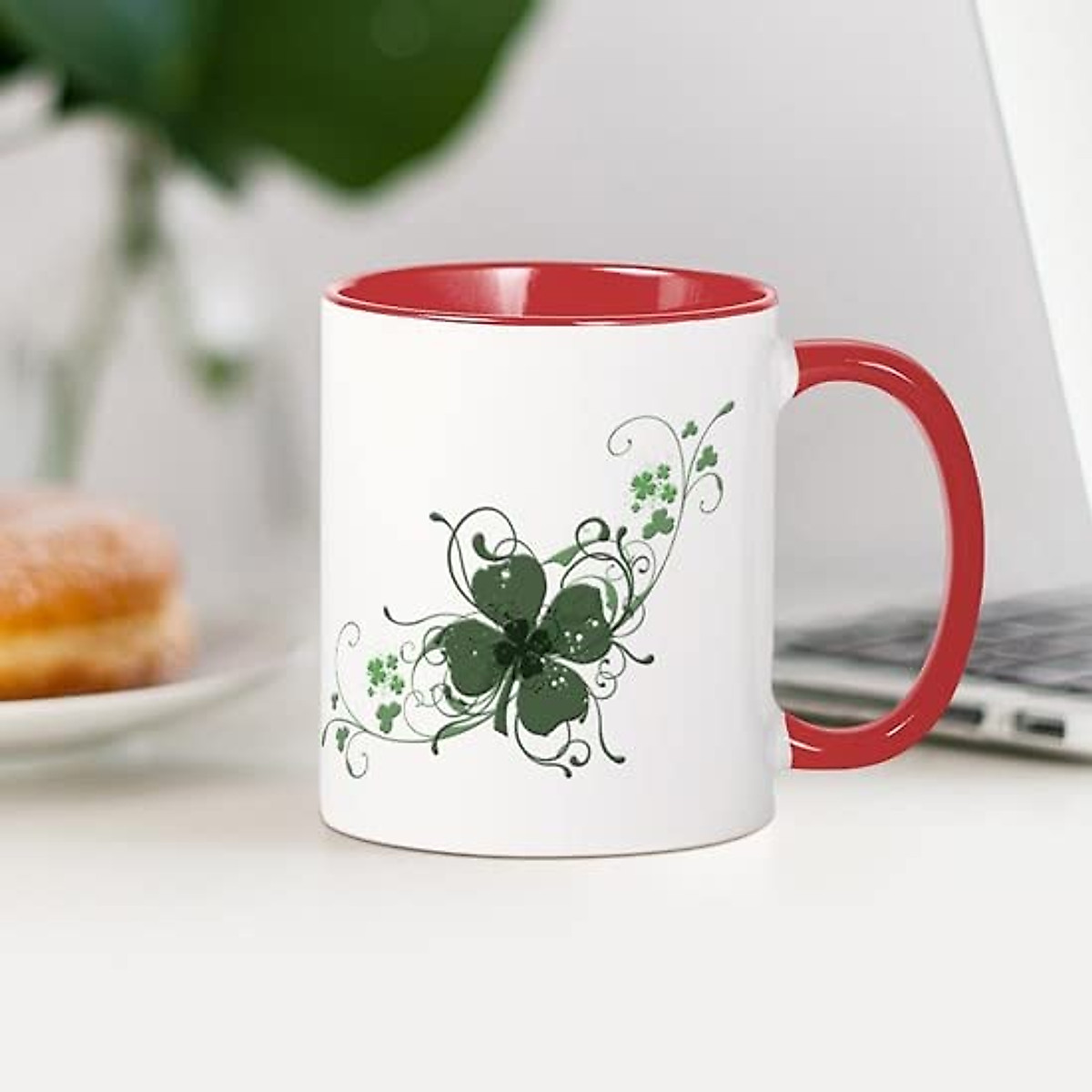 CafePress Elegant Shamrock Mug Ceramic Coffee Mug, Tea Cup 11 oz