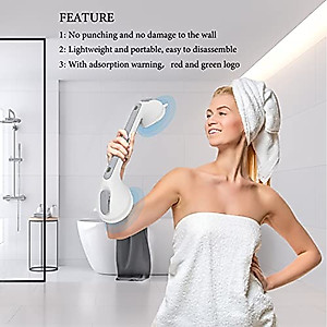 LORESJOY Shower Handle Grab Bars for Bathtubs and Showers, Support Handicap Elderly Suction Grab Bars Balance Assist, Bath Handles with Indicators, Grip Non Safety Hand Rail for Injury (2Pack 16in)