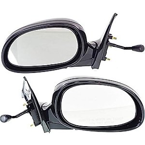 Kool Vue Mirror Set Compatible With 1992-1995 Honda Civic, Manual Folding, Manual Remote Glass, Paintable Driver and Passenger Side