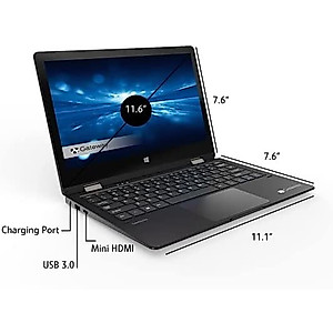 Gateway Newest Touchscreen 11.6 HD 2-in-1 Convertible Laptop in Black Intel N4020 4GB RAM 64GB SSD Mini-HDMI Webcam Hugo Tech Mart Pen Windows 11 S (Renewed)
