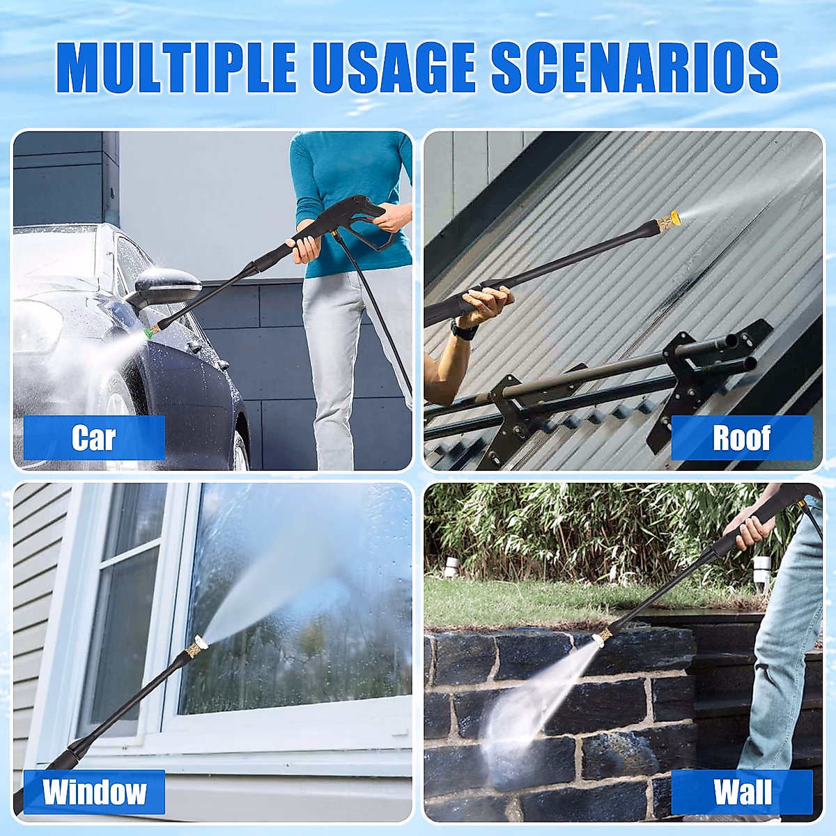 Pressure Washer Spray Gun - for Ryobi Pressure Washer Gun M22-14MM and M22-15MM Hose Connectors - with 1 Tips Holder and 5 Spray Nozzle Tips