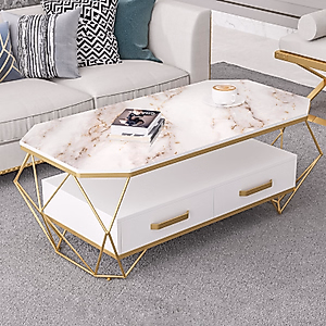 practicalWs Marble Contact Paper for Countertops Waterproof, 15.7in×118.1in Marble Wallpaper Peel and Stick, Self Adhesive Removable White/Gold Wall Paper for Kitchen Backsplash Cabinet Furnitur