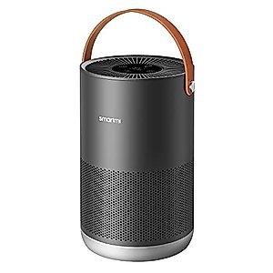 smartmi Air Purifiers for Home, Works with HomeKit Alexa, Smart Air Purifier with Handle, Auto Mode, 19db, 0.08 µm Particles Captured, P1 Dark Grey