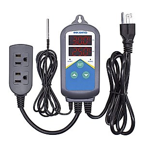Inkbird Digital Temperature Probe Controller Thermostat Timer AC 110V 1200W Only Heating Plug Time Switch Reptile Breeding Heater Planting Greenhouse No Cooling Control