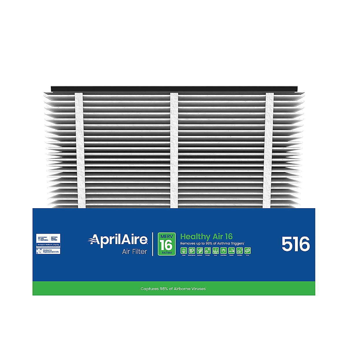 AprilAire 516 Replacement Filter for AprilAire Whole House Air Purifiers - MERV 16, Allergy, Asthma, & Virus, 31x28x4 Air Filter (Pack of 2)