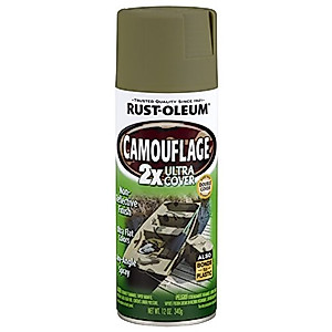 Rust-Oleum 279176 Camouflage 2X Ultra Cover Spray Paint, 12 oz, Army Green