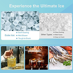 COTLIN Commercial Ice Machine Maker 500Lbs/24H with 350Lbs Storage Bin, 22" Industrial Ice Maker Ice-Ready in 8-15mins, SECOP Compressor, Cube Ice Maker Machine for Bar/Restaurant/Cafe