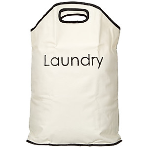 Maturi H002 Polyester Laundry Bag with White Writing and Integrated Handles, 19 23-Inch, Inch Inch, Black