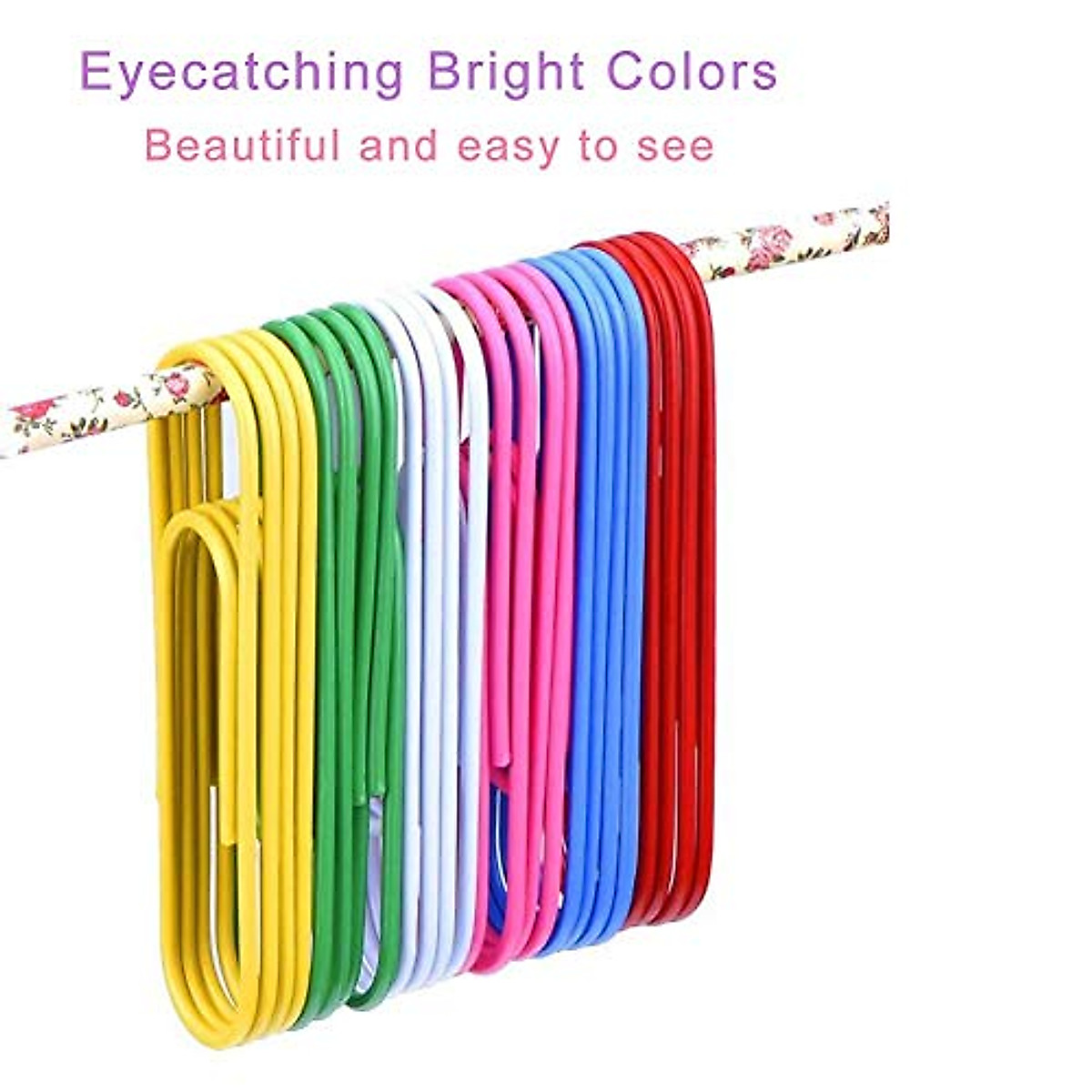 Super Large Paperclips Colored Jumbo - Coideal 30 Pack 4 Inch XL Mega Paper Clips Holder Vinyl Coated Assorted Color, Multicolored Giant Big Sheet Holder for Files, Office Supply (10 cm)