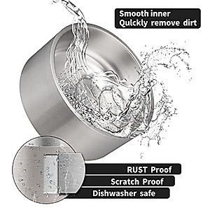 100 OZ Large Dog Water Bowl Stainless Steel Dog Bowls No Spill Heavy Dog Food Bowls with Non-Slip Rubber Bottom Double Wall Insulated Metal Pet Cold Water Bowl Dog Bowls for Large Dogs Outdoor