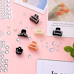 15 Sheets 3195 Pcs Self Adhesive Rhinestones Pearls, 6 Sizes Face Gems Jewels Pearl Stickers Stick On Hair Gems for Halloween Decoration Makeup Crafts