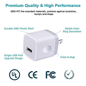 USB Wall Charger, Charger Block, 3-Pack Charging Cube 1A/5V One-Port Charging Block Charger Box for iPhone 15 14 13 12 11 Pro Max, SE,XR/XS/X,8/7/6, iPad,Samsung Galaxy S24 S23 A15,Note 20,LG,Pixel 8