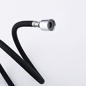 Black Kitchen Faucet Hose Replacement M15*1MM X G1/2,Kitchen Sink pull down Faucet Hose pull out Faucet Hose replacement with Quick Connect,Nylon Hose 59-inch