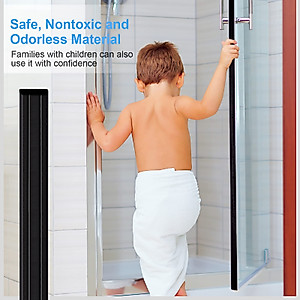 Thicken Shower Door Magnetic Strip Replacement, RV Shower Door Magnet Seal Strip Replacement Magnetic Strip for Framed and Semi Frameless Swinging Glass Shower Doors, 3/8 x 4/25 in(1 Roll,98 Inch)