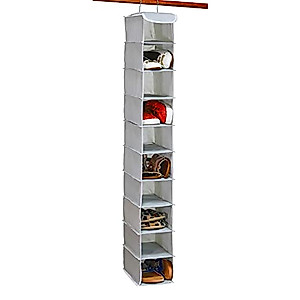 Simple Houseware 10 Shelves Hanging Shoes Organizer + 3 Shelves Hanging Closet Organizer, Grey