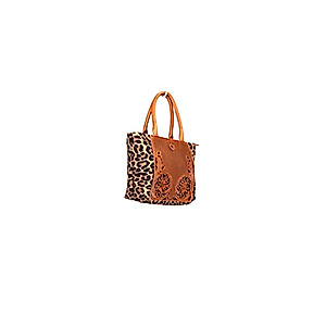 ARIAT Women's Tote Tooled Leopard Tan