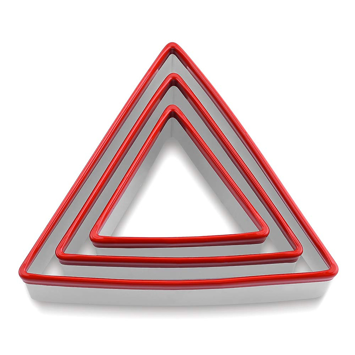 FASAKA 3-Piece Triangle Cookie Cutters Set 2.5” -3.5” – 4.5” Heavy Duty Baking Pastry Set for Decorating Cup Cake and Making the Pies