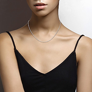 Miabella Italian 925 Sterling Silver Solid 2mm Round Box Chain Necklace for Women Men, Made in Italy (sterling silver, Length 18 Inches (women's average length))