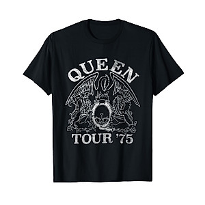 Queen Official Tour 75 Crest Logo T-Shirt