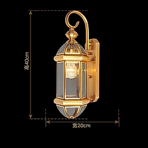 ZpLMW Wall Light Copper Outdoor Wall Lamp Waterproof Home Retro Garden Lighting Corridor Aisle Balcony Exterior Wall Stair Wall Lamp