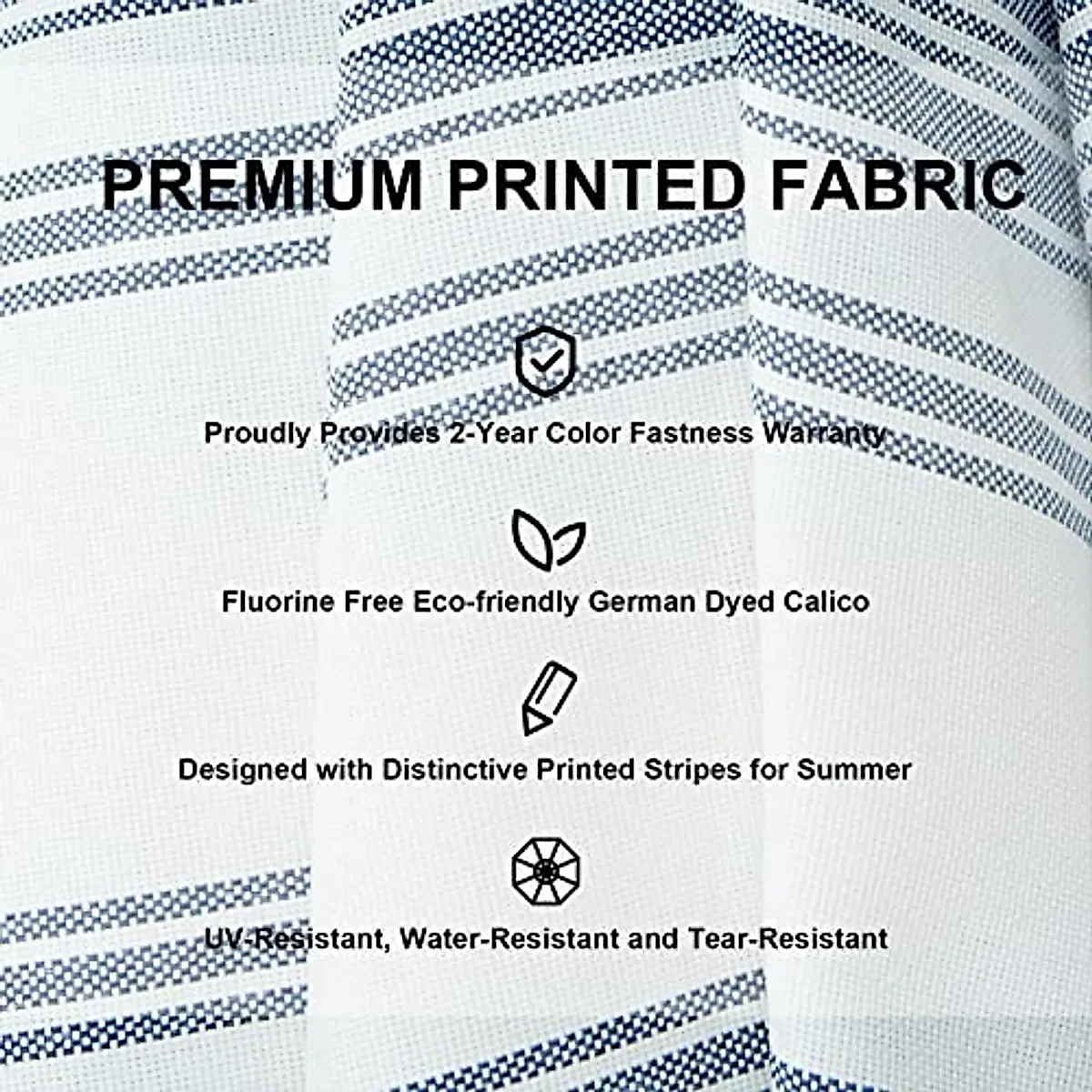 Tempera 9ft Striped Patio Umbrellas Outdoor Table Market Umbrellas with 2-year Nonfading Canopy, 8 Sturdy Ribs, Auto Tilt & Crank, Easy to set