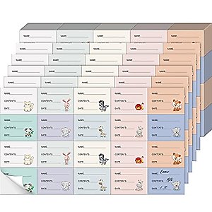 600 Pieces Baby Bottle Labels for Daycare Removable Writable Animal Labels Self-Laminating Water and Oil Resistant Name Labels for Baby Food, Bottles, Daycare (Light Colors)