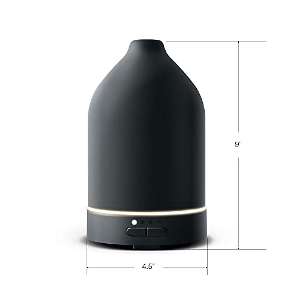 Brookstone Essential Oil Ceramic Diffuser, Ripple Ultrasonic Aromatherapy and Relaxation 60ml Oils Diffuser, Cool Air Mist Humidifier, Relaxing Fragrant Environment, for Any Room in Home or Office