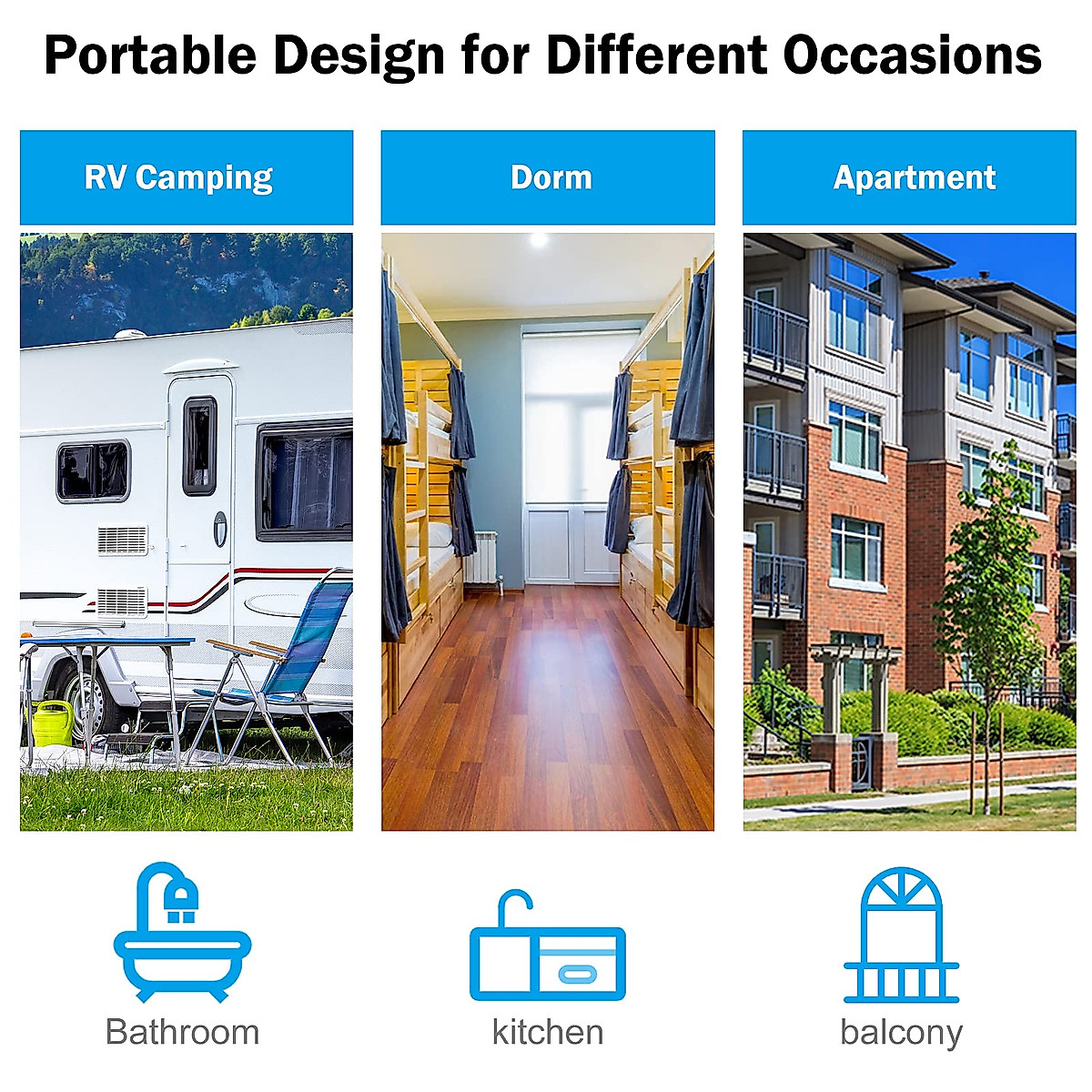 COSTWAY Portable Washing Machine, Semi-Automatic Twin Tub 13lbs Compact Washer and Spinner, Built-in Drain Pump, Control Knobs and Hose, Laundry washer for Apartment, RV, Blue