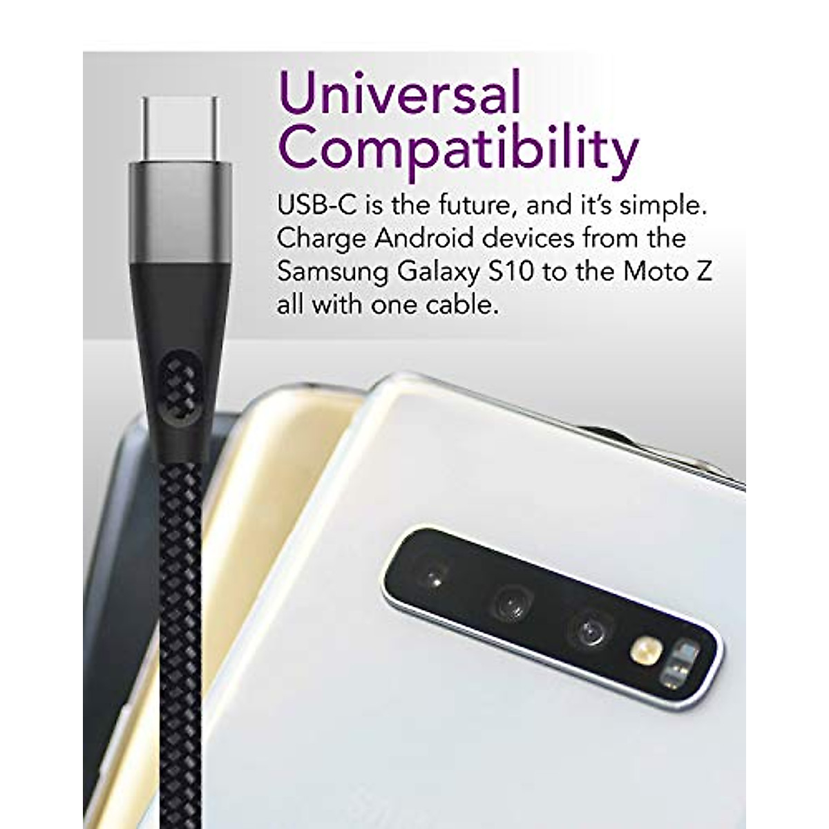 ZMI [6.6ft Black] Hi-Tension USB-C to USB Cable, Braided