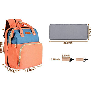 Soldow Diaper Bag Backpack, Multifunction Baby Bags,with Portable Changing Pad & USB Port, Stroller Straps & Pacifier Case,Large Capacity, Multipurpose Travel Backpack for Moms Dads