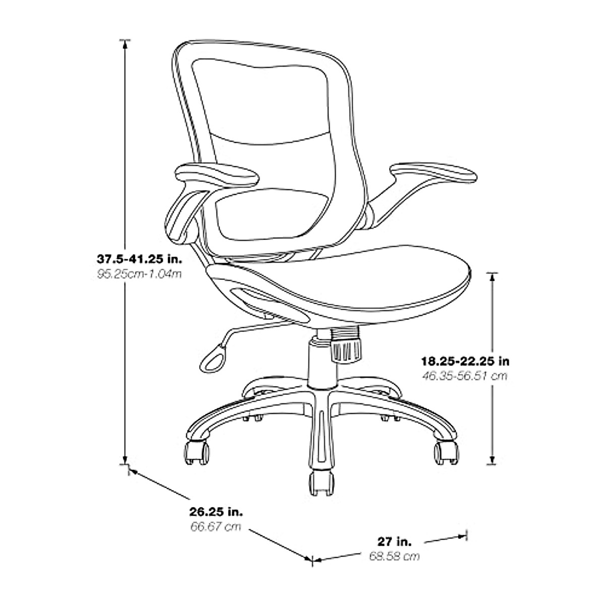 Office Star Riley Ventilated Manager's Office Desk Chair with Breathable Mesh Seat and Back, Black Base with Black