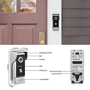 9inch Wired Video Intercom System with Camera and Monitor Doorbell,Doorbell Camera with Monitor Supports Unlocking,Monitoring,Dual-Way Intercom for Villa Home Office Apartment
