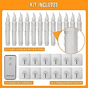 REDUCTUS Halloween Decorations - 12PCS Floating Candles Halloween with Remote Control- Hanging Candles for Harry Poter/Witch Indoor Halloween Decor Chrismas Party Supplies(NO DIY)
