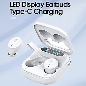 Wireless Dual Ear Bluetooth Headset Motion Waterproof Intelligent Noise Reduction Fingerprint Control Built-in Voice Assistant Portable Sports Waterproof Earphone for Work