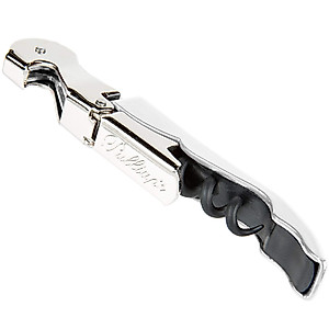 Pulltap's Double-Hinged Waiters Corkscrew, Wine Opener and Foil Cutter, Beer Bottle Opener, White