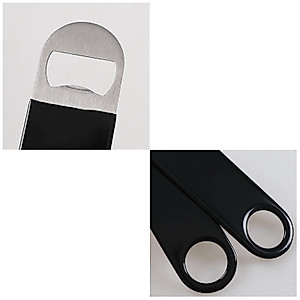 Morcte 12-Piece Black Stainless Steel Flat Bottle Opener, Beer Bottle Opener for Bar, Restaurant, Kitchen