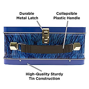 AQUARIUS Sesame Street Cookie Monster Fun Box - Sturdy Tin Storage Box with Plastic Handle & Embossed Front Cover - Officially Licensed Sesame Street Merchandise and Collectible Gift for Kids & Adults, Blue (48252)