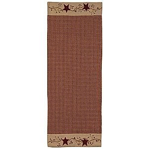 Stars and Berries 54" Table Runner - Great Gift Idea - Country Rustic Look - Tablerunner - Embroidered (One Pack)