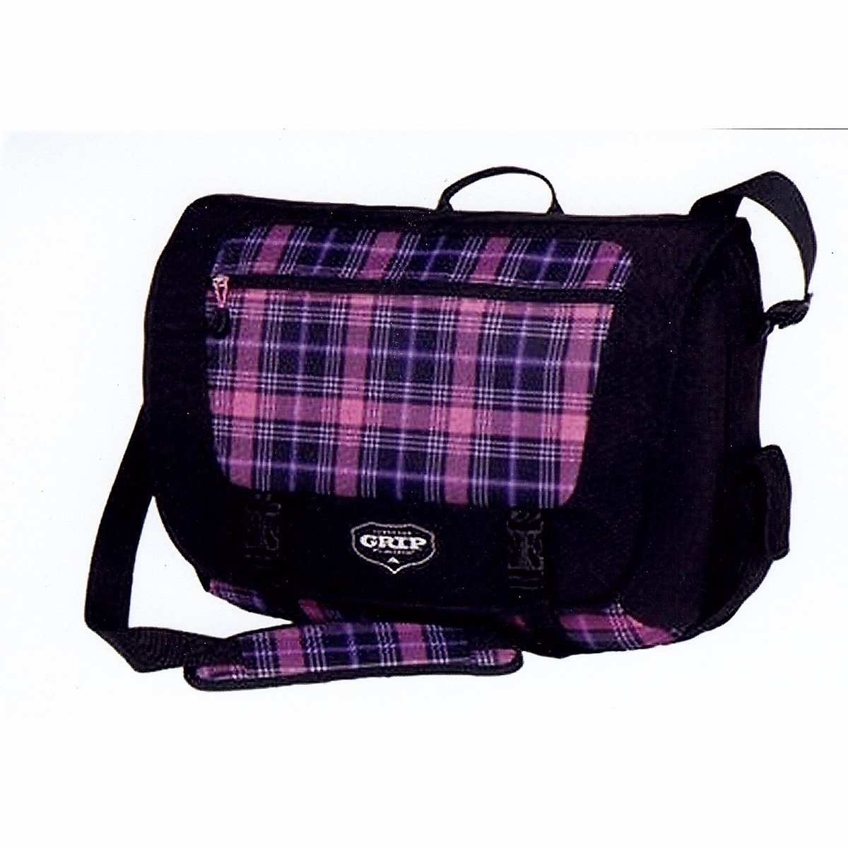 Grip by High Sierra Payback Messenger Bag - Pink Plaid/Black