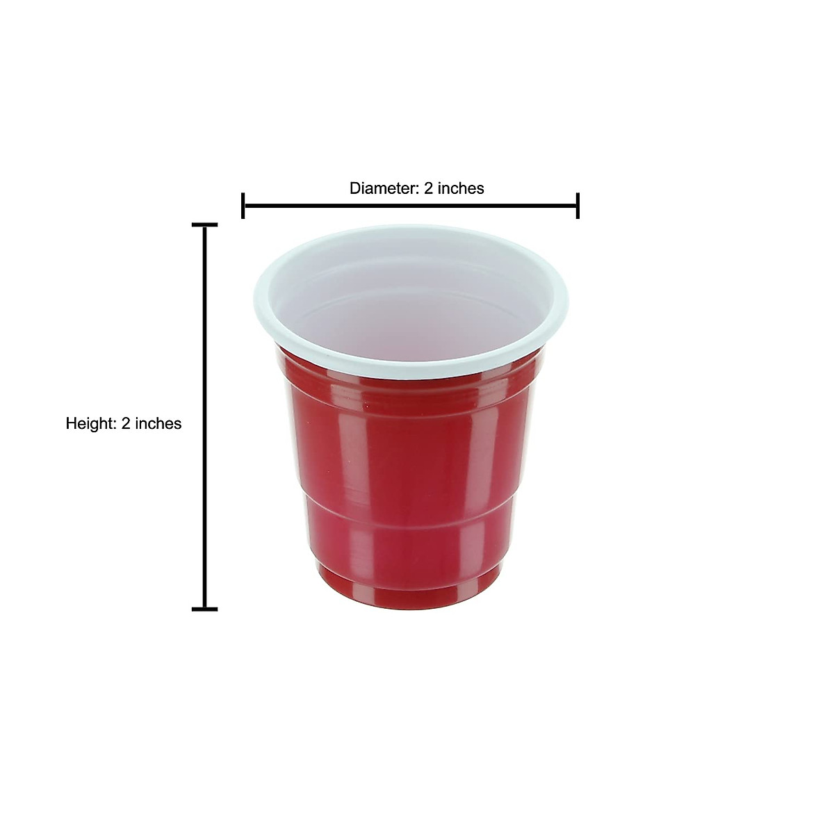 Disposable Shot Glasses - Mini Red Party Cups - 120 Count 2 Ounce - Plastic Shot Cups - Jello Shots - Jager Bomb - Beer Pong - Perfect Size for Serving Condiments, Snacks, Samples and Tastings