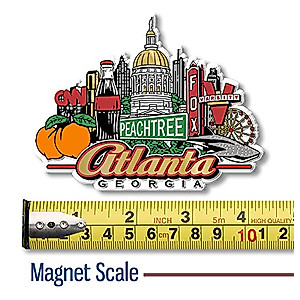 Atlanta City Magnet by Classic Magnets, Collectible Souvenirs Made in The USA, 4.2" x 3.2"