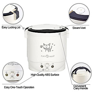 Multi-Function (Cooking, Heating, Keeping warm) Mini Travel Rice Cooker 12V For Car (12v white)