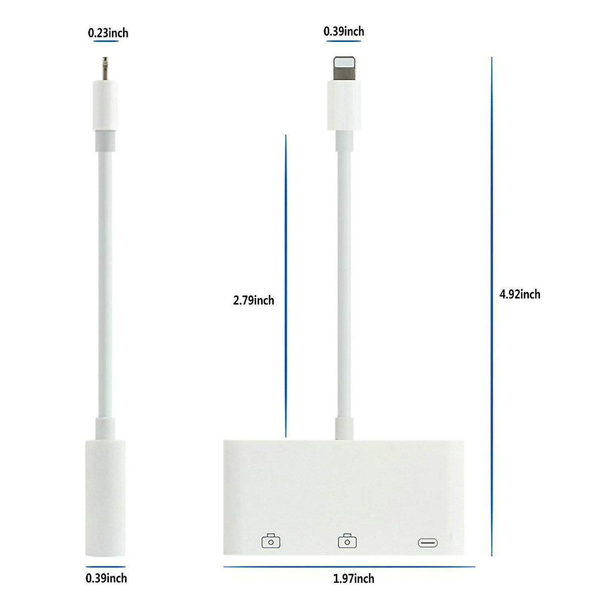 Lightning to USB3 Camera Adapter,rosyclo Apple MFi Certified 3 in 1 USB 2.0 Female Cable OTG Adapter with Charging Port,Compatible with iPhone12/11/11Pro/X/8/7/6/iPad,USB Drive,MIDI Keyboard,Mouse