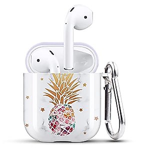 Airpod 2 Case, Airpods 2 Skin, Apple Airpod 2 Case Cover, Cute Luxury Hard Designer Protective Airpods Case for Girls Women Compatible with Apple AirPods Charging Case 2&1, Cute Pineapple