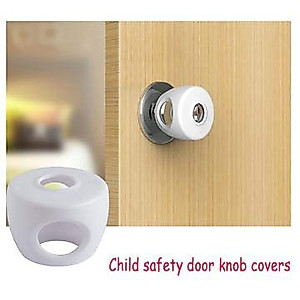 (4 Pack) KinderGard Baby Safety Door Knob Covers to Child Proof Doors Easy Installation,Toddler,Child,Accident, Lock, Universal,Cover,Protection, Babyproofing, Works with All Knobs up to 2 ¼ inches