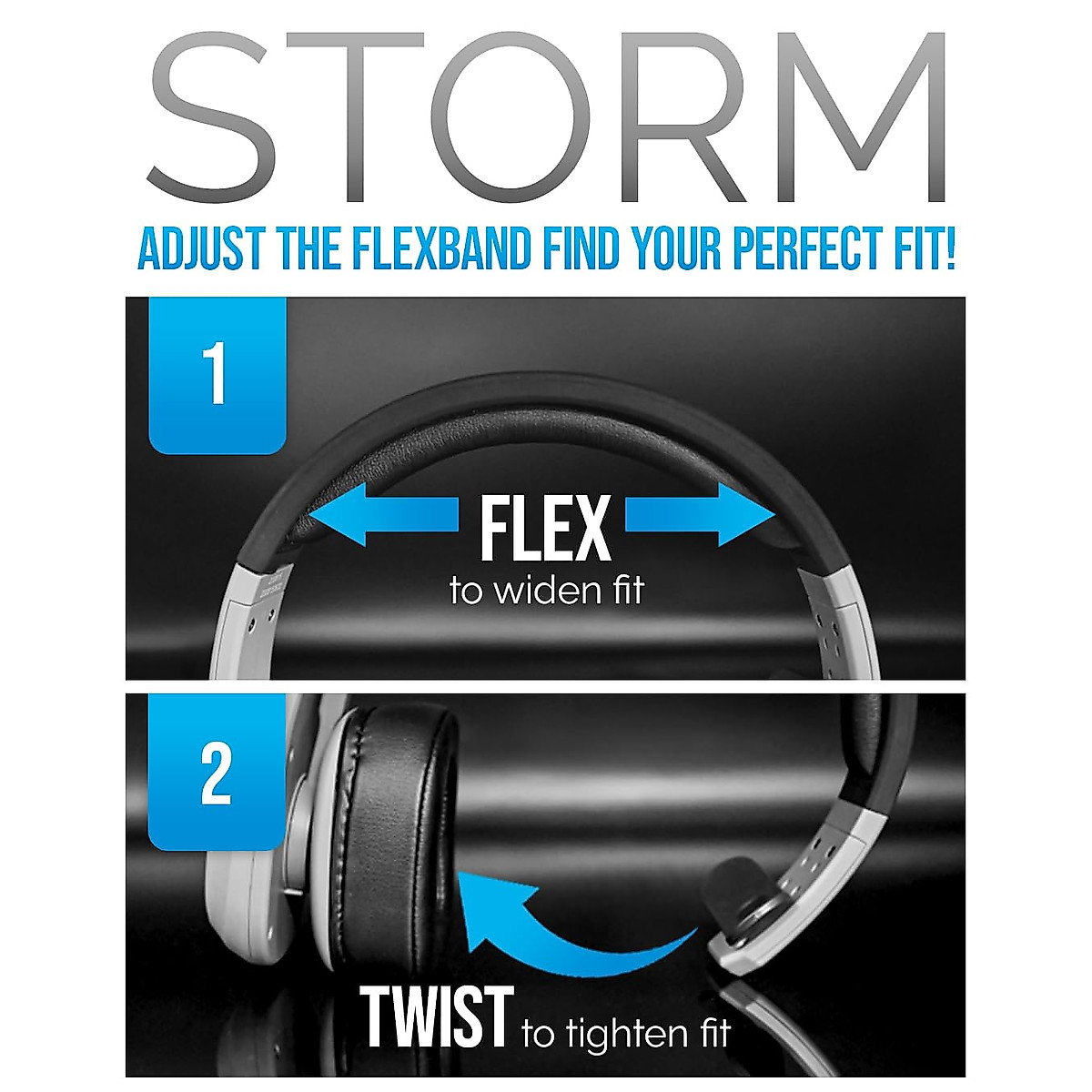 Blue Tiger Storm Gray - Premium Trucker Bluetooth Headset - Wireless Noise Canceling Mono Headset with Mic - High-Fidelity Sound, 30-Hour Talk Time, USB-C Charging - for Truck Drivers, Bluetooth 5.0