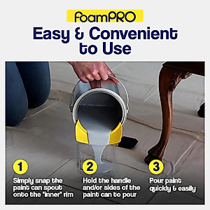 FoamPRO 61-5 Paint Can Spout, 5 Pack | One Size Fits All Pint, Quart & Gallon Painting Cans | All In One Pouring Accessory, Paint Brush Holder & Wiper | Paint Bucket Attachment With Yellow Mixing Tips