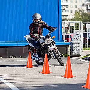 [7 Pack] Traffic Safety Cones, 15 Inch Orange Parking Cones Training Cones, Plastic Cones for Indoor/Outdoor Activity & Festive Events