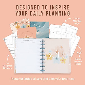Happy Planner 2023 Daily Diary and Calendar, 18-Month Daily, Weekly, Monthly July 2023–Dec. 2024 Planner Diary, Vertical Layout, Softly Modern Theme, Classic Size, 17.78 x 23.50 cm (7" x 9 3/4")